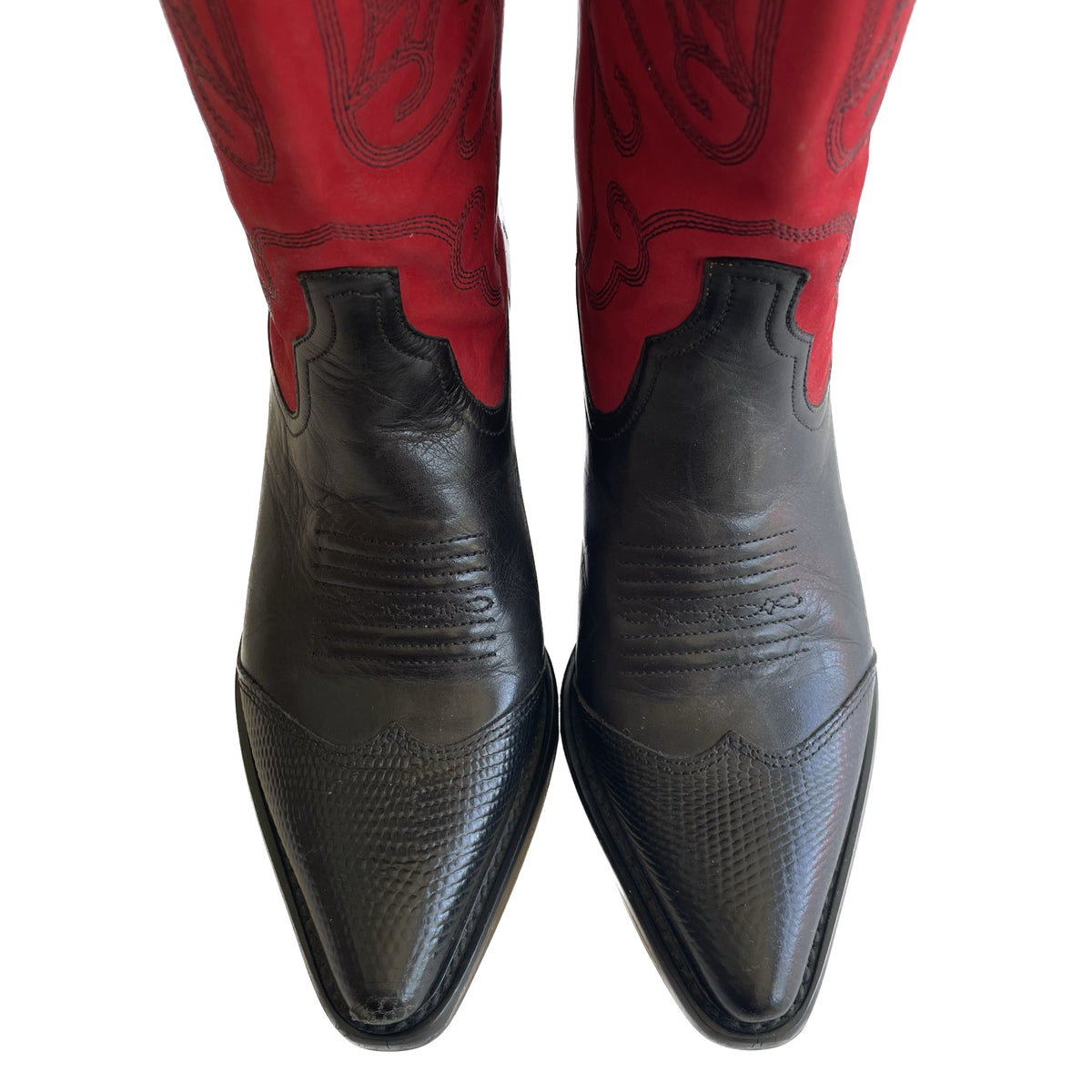 VINTAGE RED AND BLACK COWBOY BOOTS – SANFT